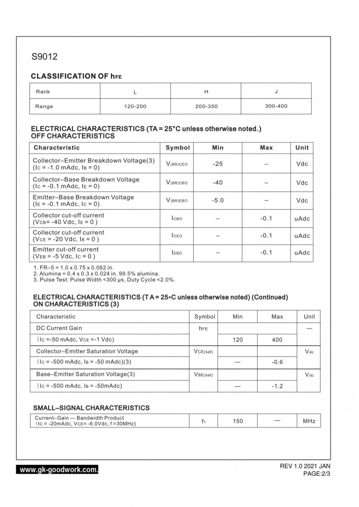 S9012 technical document page 2