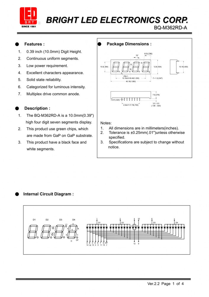 BQ-M362RD-A datasheet page 1