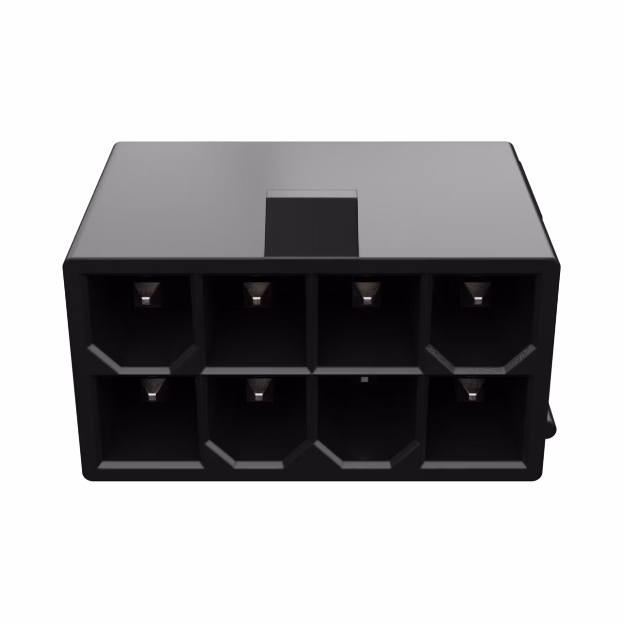Mini-Fit Jr. First Mate / Last Break Header, 4.20mm Pitch, Dual Row, Right-Angle, 8 Circuits, Nylon 6/6 94V-0, Black, Matte Tin (Sn) Plating, with Mounting Pegs, Tray for sale