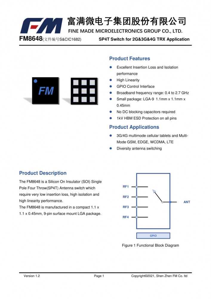 FM8648 datasheet page 1