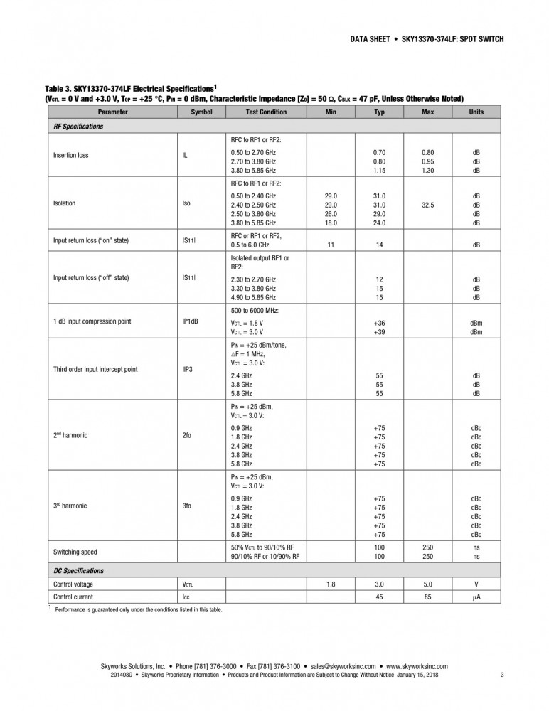 SKY13370-374LF datasheet page 3