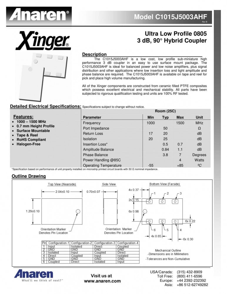 C1015J5003AHF datasheet page 1