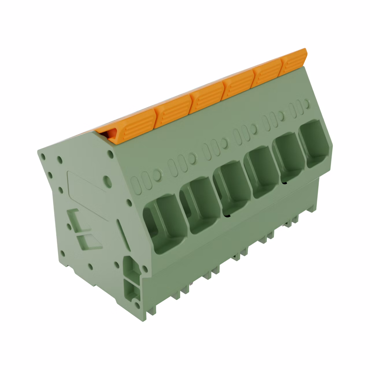 10.00mm Pitch Lever Activated Fixed Mount PCB Terminal Block, 35° Wire Entry, Left Rear Terminal, 6 Circuits for sale