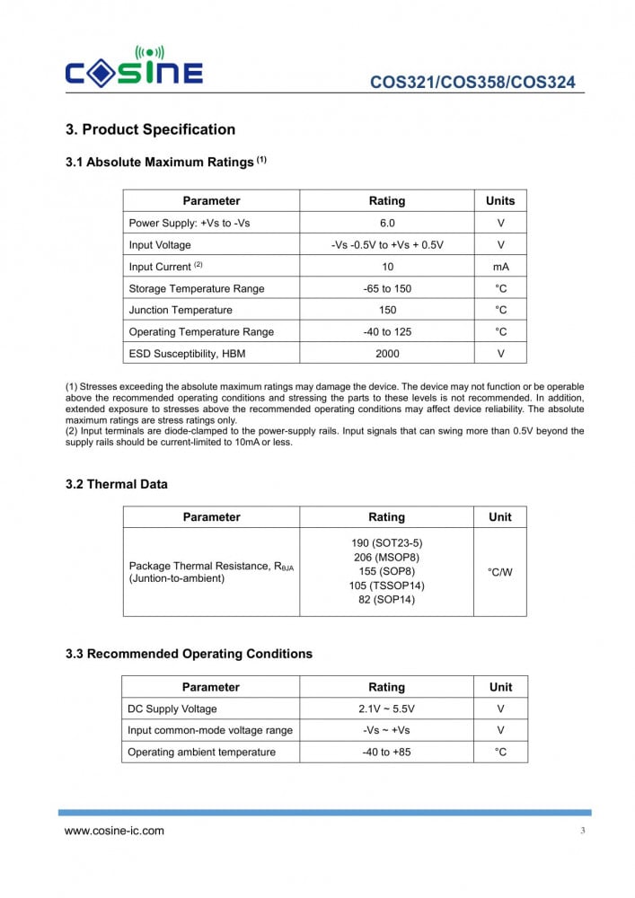 COS324SR datasheet page 3