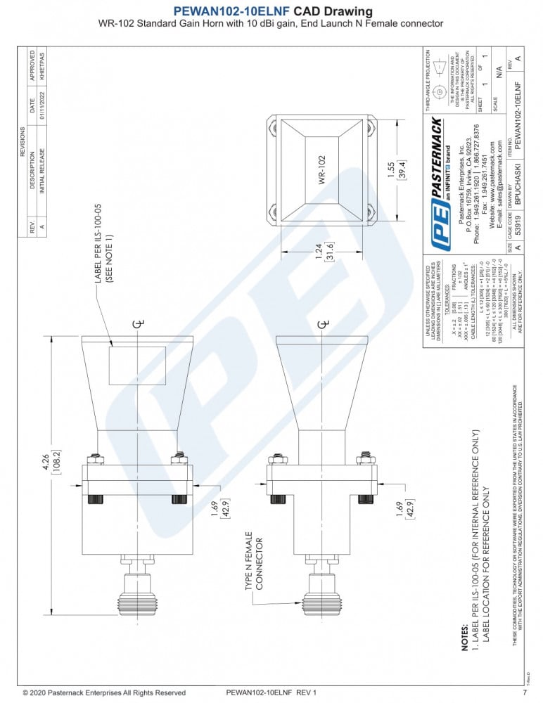 PEWAN102-10ELNF technical document page 7