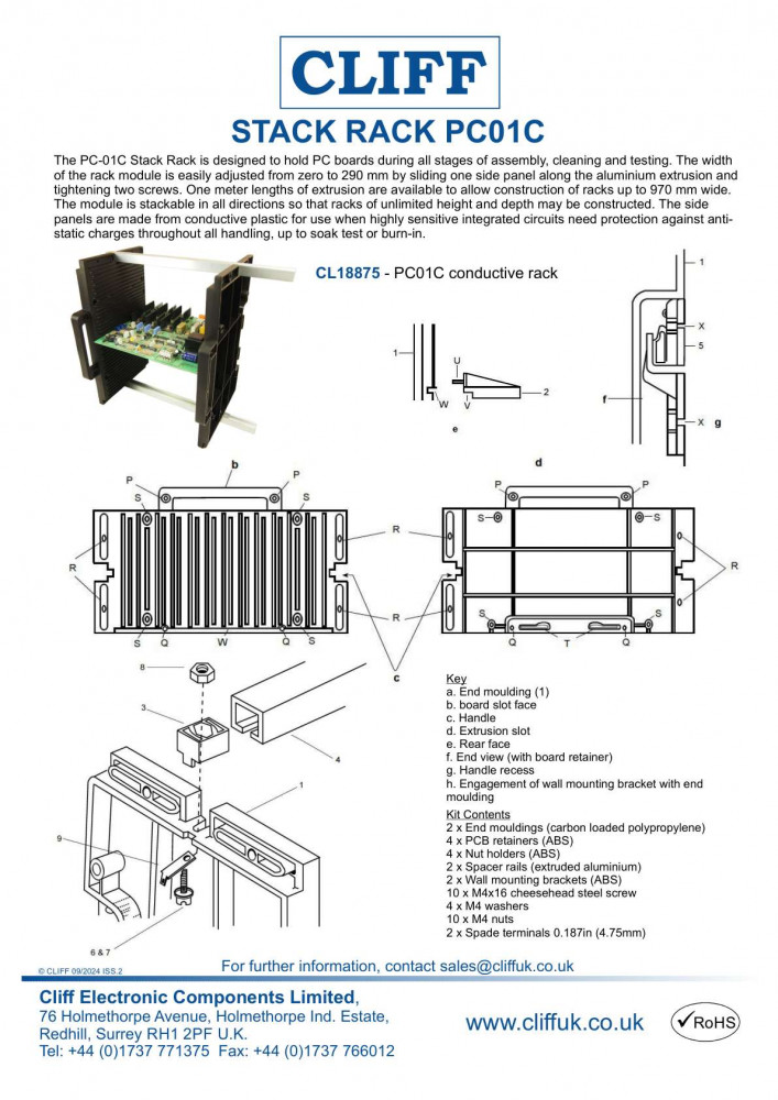 CLIFF PC-01C Stack Rack product instruction image, page 1