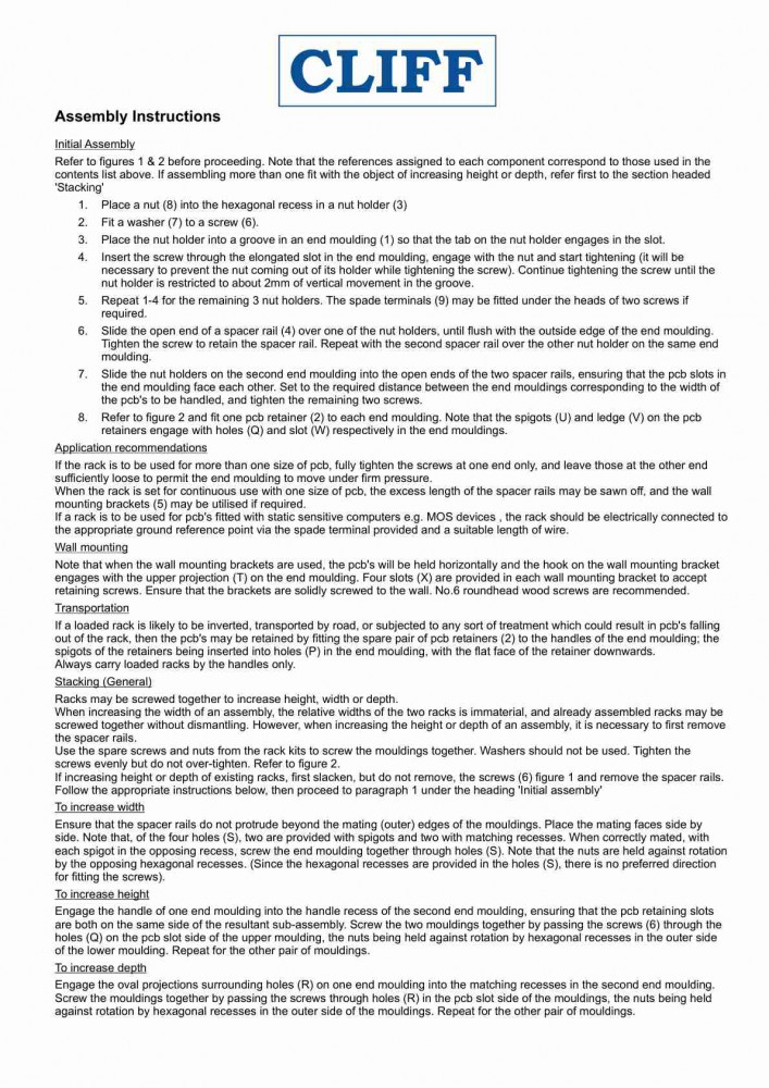 CLIFF PC-01C Stack Rack product instruction image, page 2