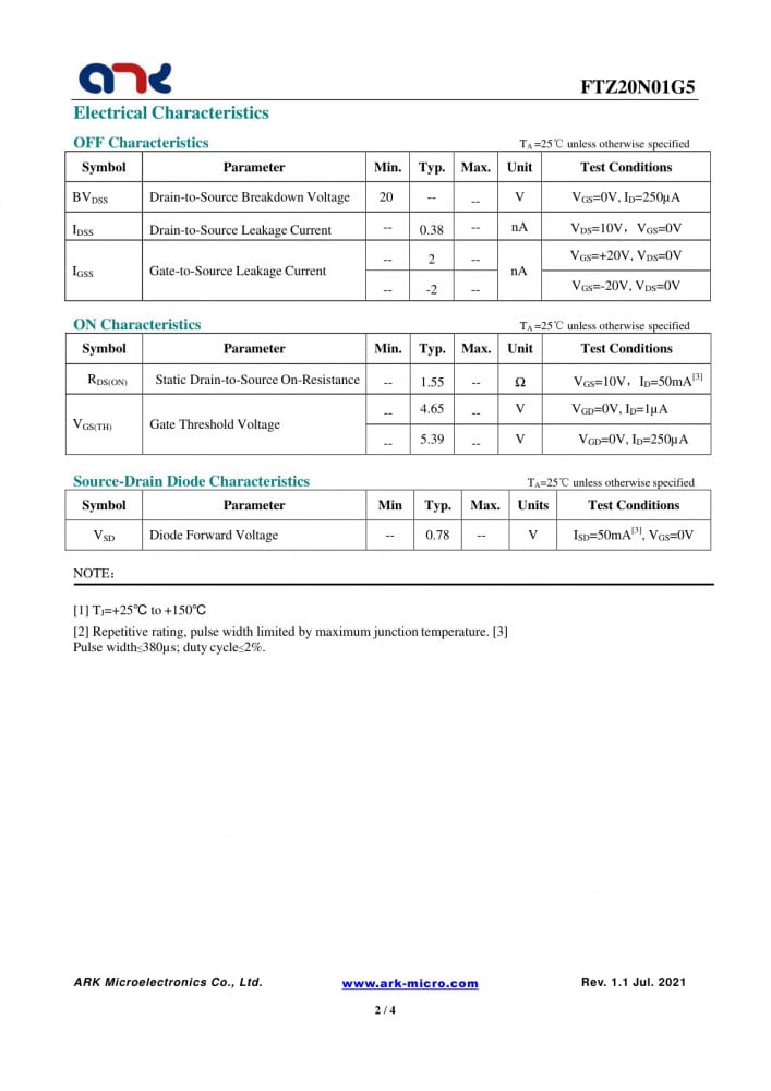 FTZ20N01G5 datasheet page 2