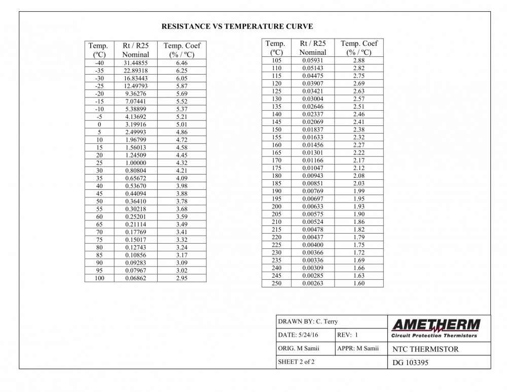 Ametherm DG103395 datasheet page 2