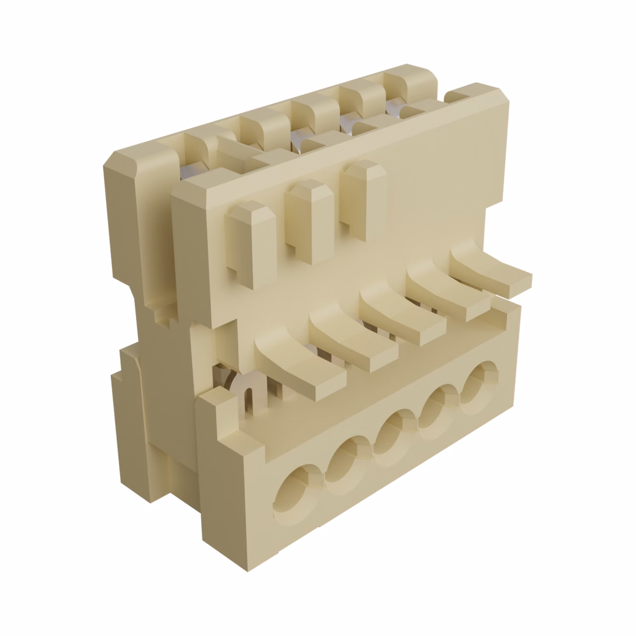 Appli-Mate RAST 2.5 Connector, 2.50mm Pitch, Female, 5 Circuits, Position Keys C, D, and E Removed, Open Endwalls, Polarizing Rib Between 1/2 for sale