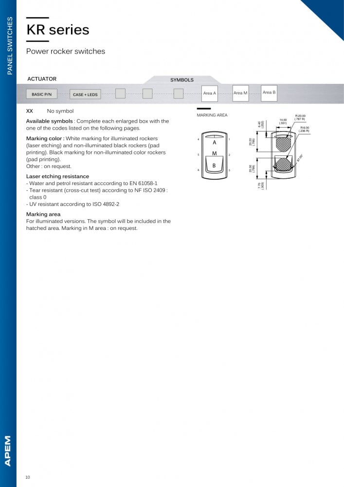 APEM KR series datasheet page 10