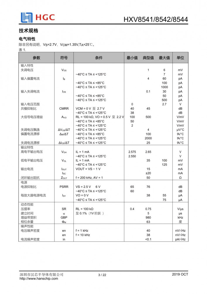HXV8542DGKRG datasheet page 3
