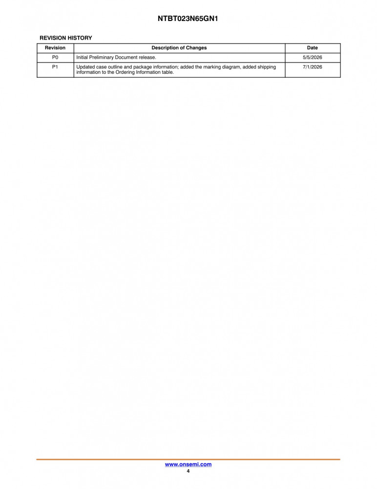 NTBT023N65GN1 document preview, page 4