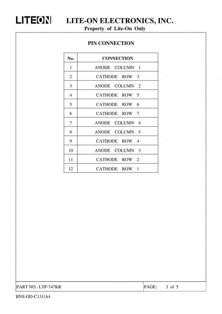 LTP-747KR datasheet page 4