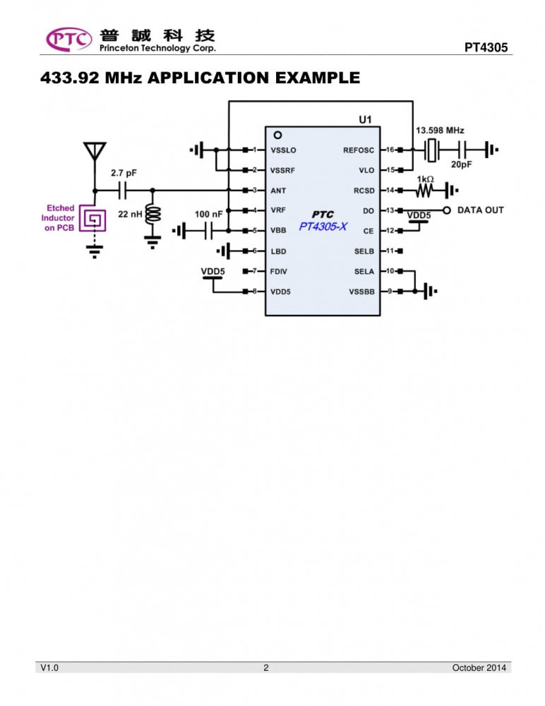 PT4305-X datasheet page 2
