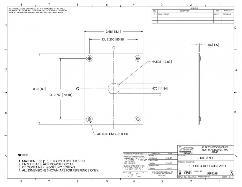 USP221B technical document page