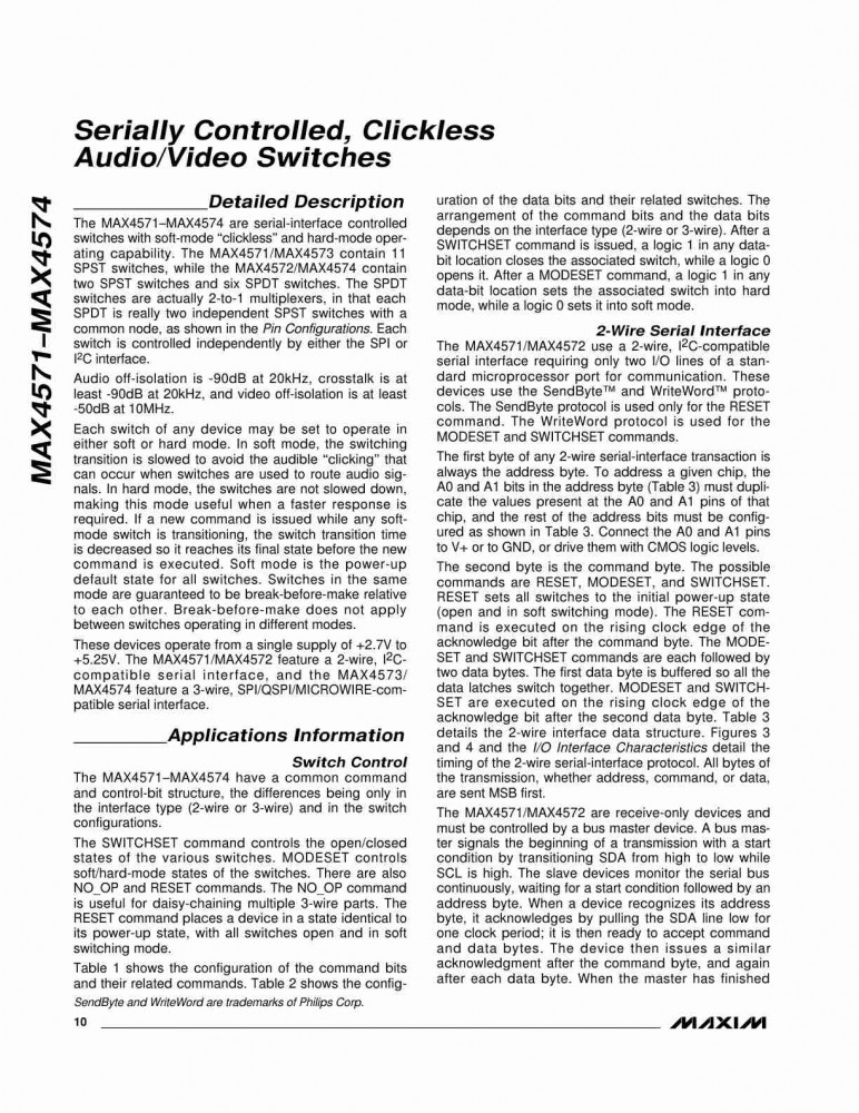 MAX4574 datasheet page 10