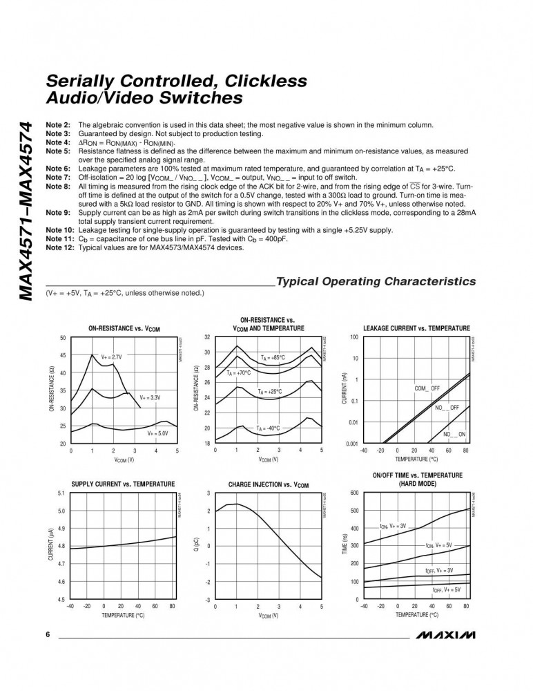 MAX4574 datasheet page 6