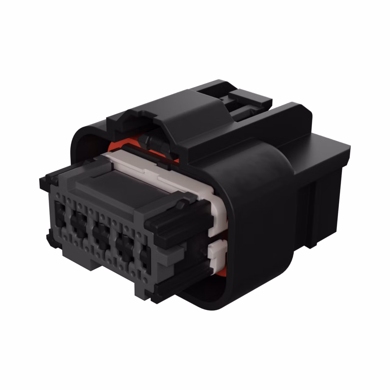 Mini50 Sealed Receptacle Housing, Dual Row, without CPA, 16 Circuits, Polarization Option C, Dark Gray for sale