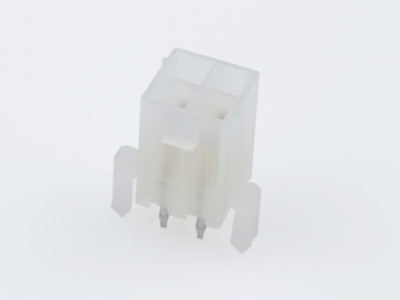 Mini-Fit Jr. Vertical Header, 4.20mm Pitch, Dual Row, 4 Circuits, with Snap-in Plastic Peg PCB Lock, Gold, Natural for sale