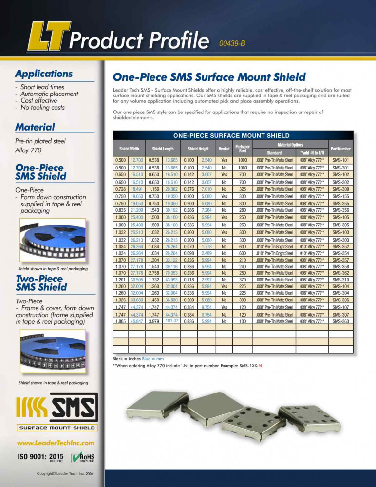 SMS surface-mount shield document page 2