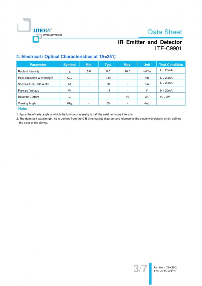 LTE-C9901 datasheet page 3