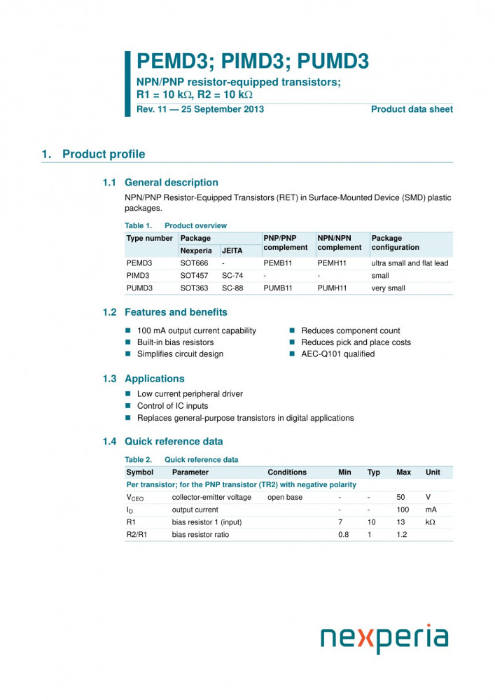 PIMD3 datasheet image 1
