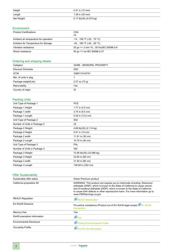 XS512B1NAL2 product documentation page 2