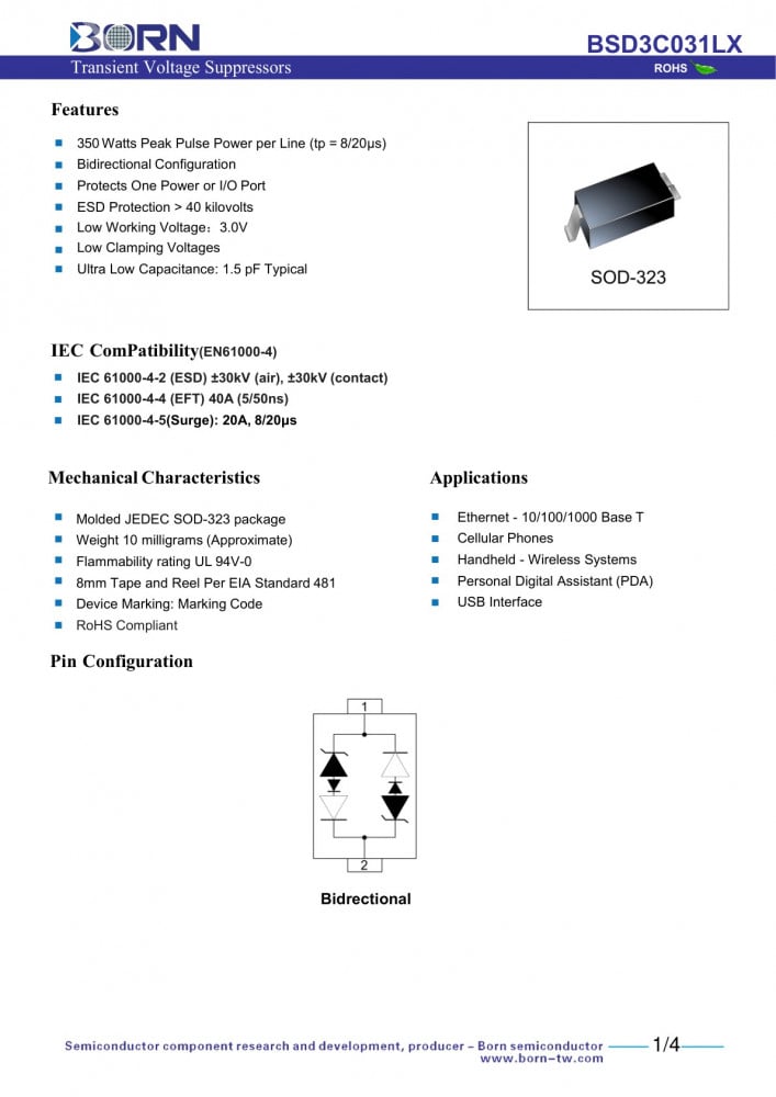 BSD3C031LX datasheet page 1