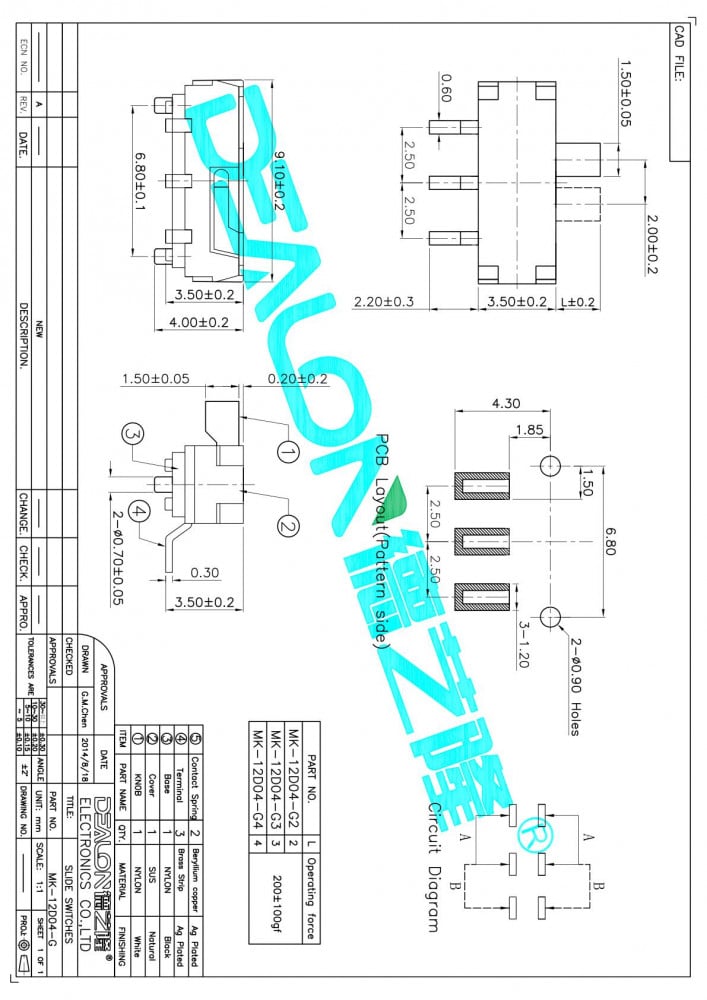 DEALON MK-12D04-G2 technical drawing
