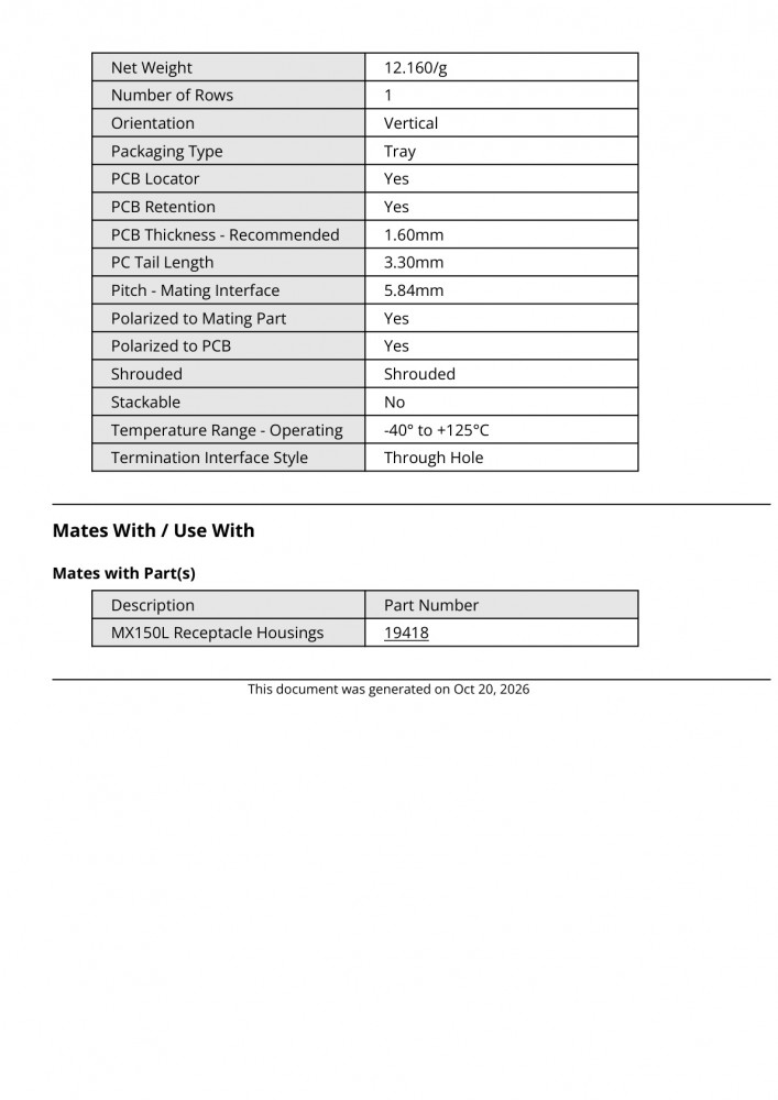 Product document image 3 for MOLEX 194280009