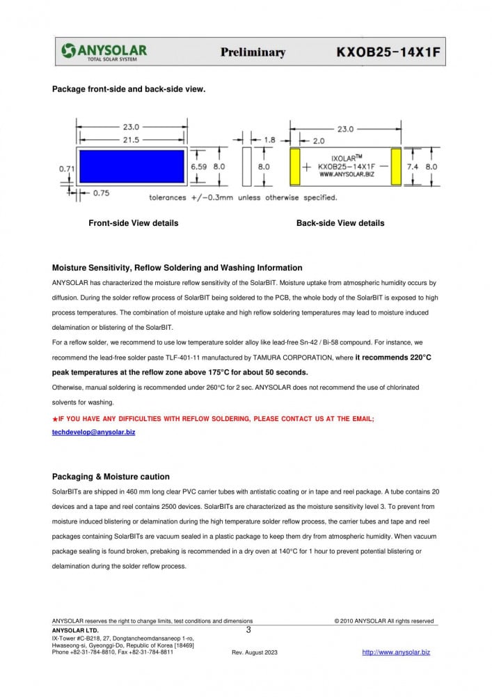 ANYSOLAR KXOB25-14X1F-TR datasheet page 3