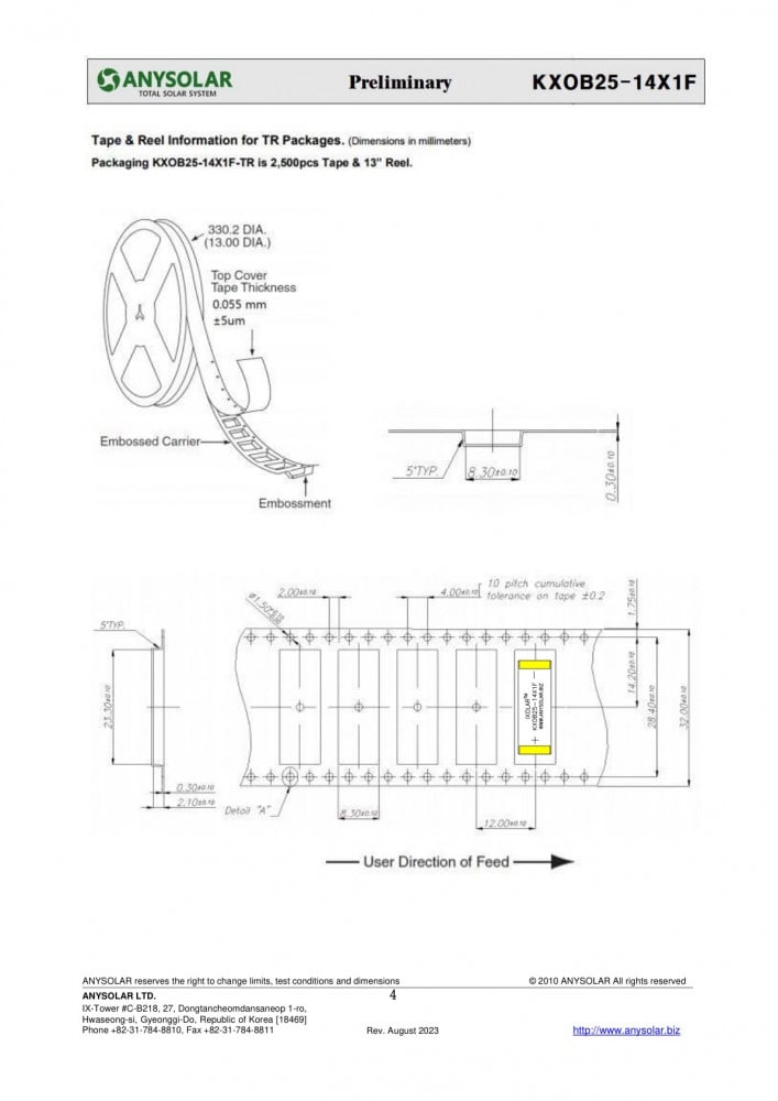 ANYSOLAR KXOB25-14X1F-TR datasheet page 4