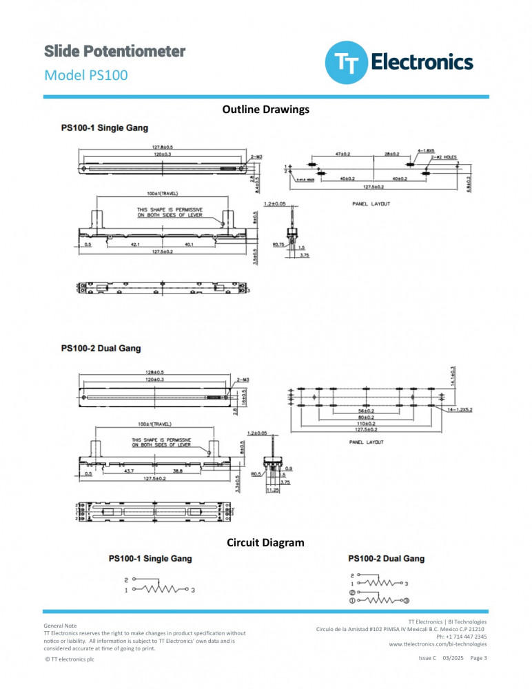 PS100 series technical document, page 3