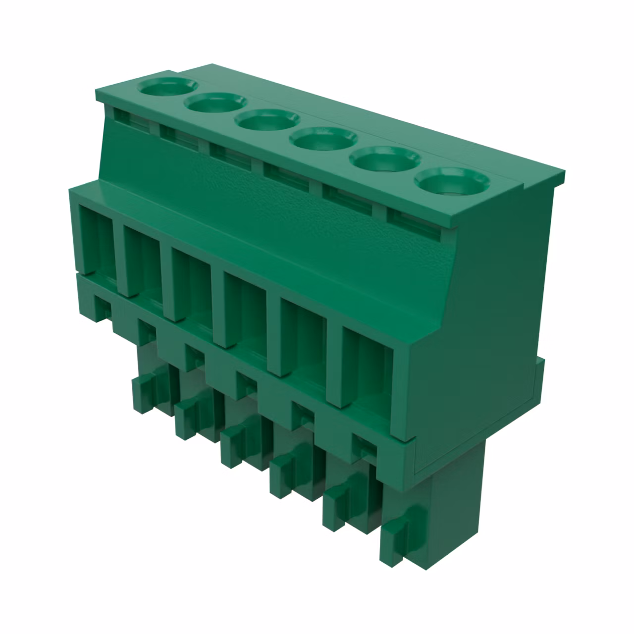3.81mm Pitch Eurostyle Vertical Plug, with Reverse Imprinting, Front Wire Entry, Green Housing, 6 Circuits for sale