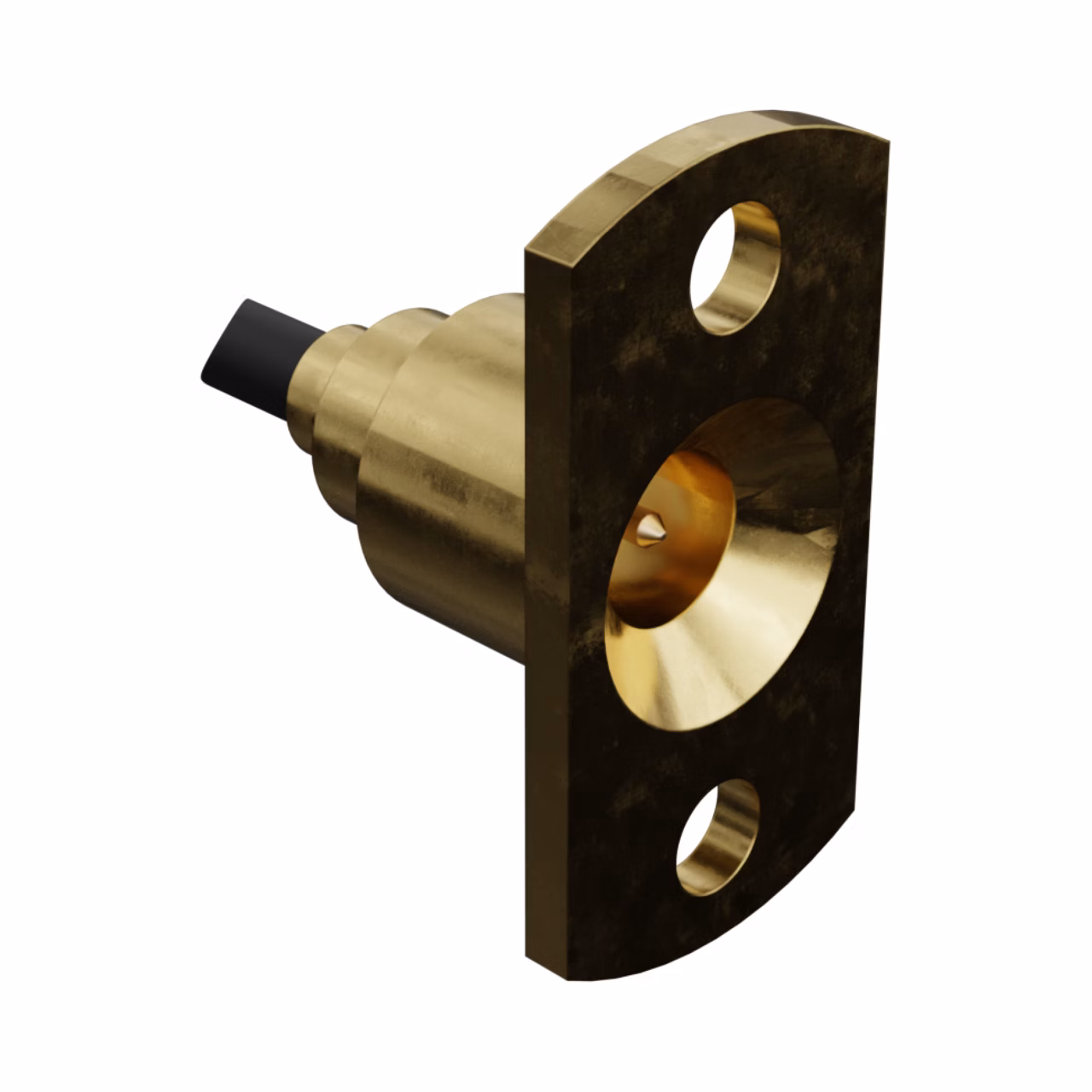 SMP-MAX Plug, Straight, Smooth Bore, Catchers Mitt, 2-Hole Flange Mount, Solder, RG-405 (.086