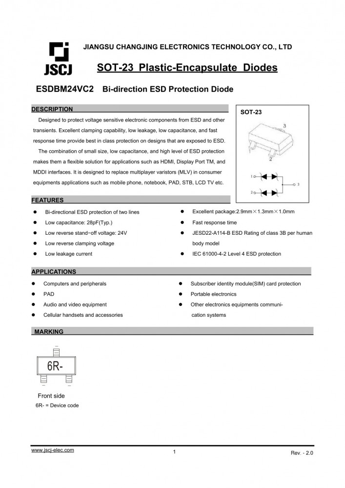 ESDBM24VC2 datasheet page 1