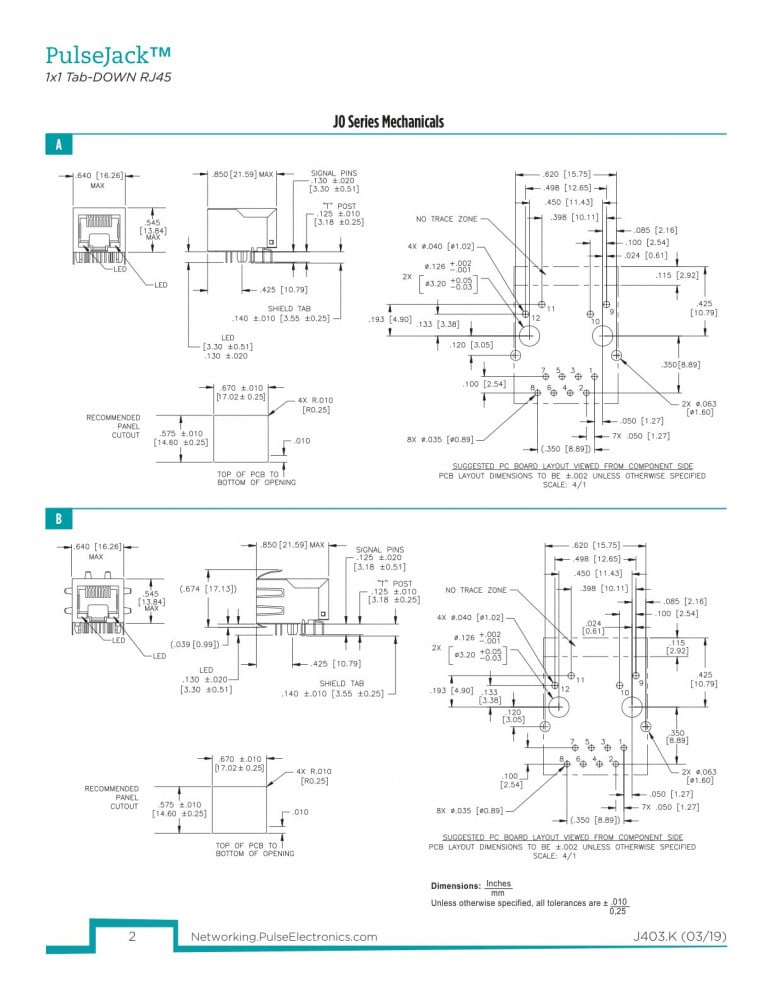 PULSE JO Series datasheet page 2