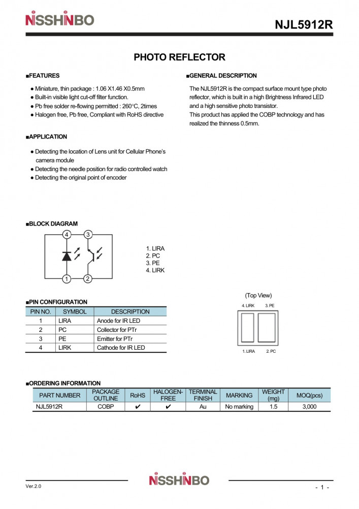 NJL5912R-TE1 datasheet page 1