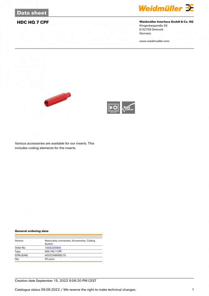 WEIDMULLER HDC HQ 7 CPF document page 1