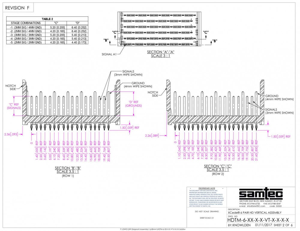 Samtec HDTM drawing page 2