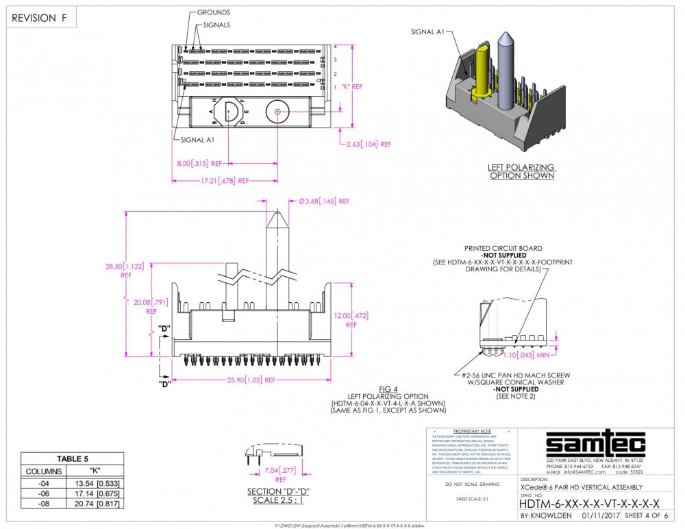 Samtec HDTM drawing page 4
