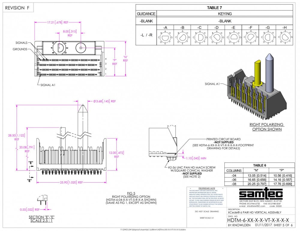 Samtec HDTM drawing page 5