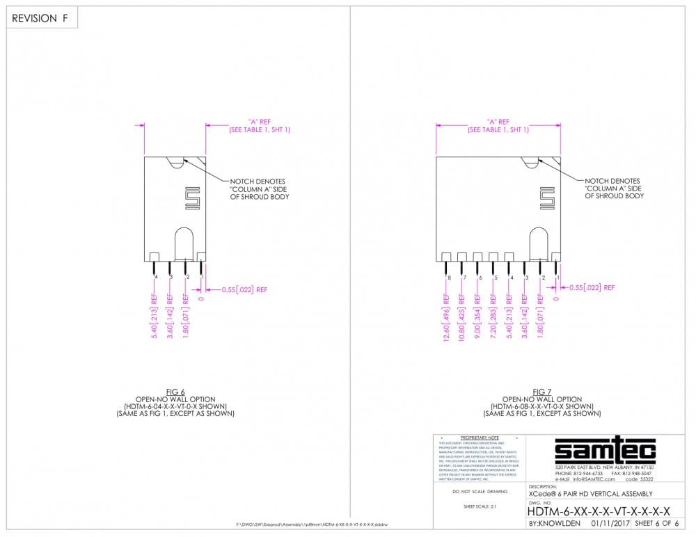 Samtec HDTM drawing page 6