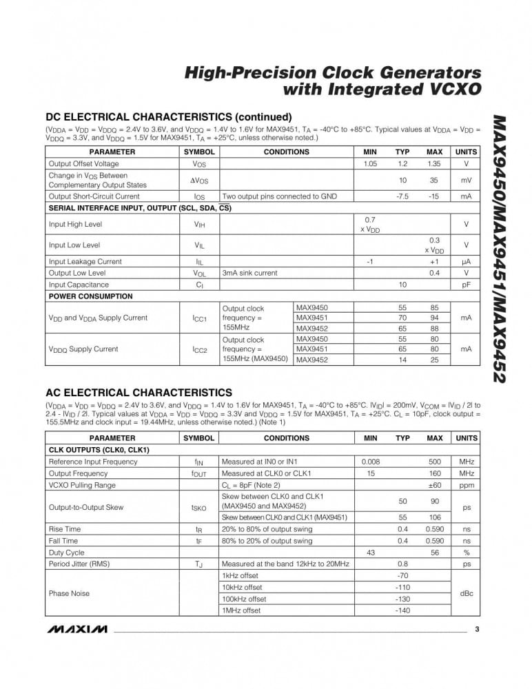 MAX9451EHJ2 datasheet page 3