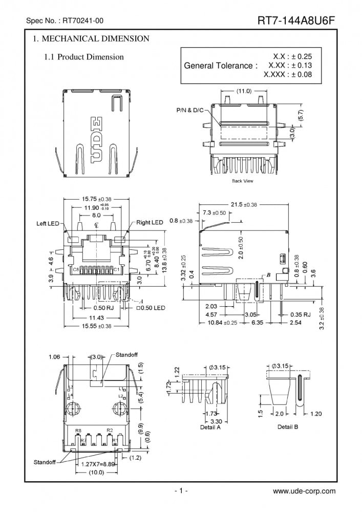RT7-144A8U6F datasheet page 2