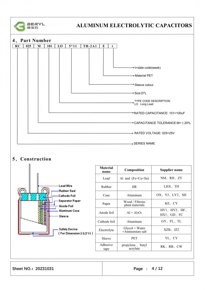 BERYL specification page 4