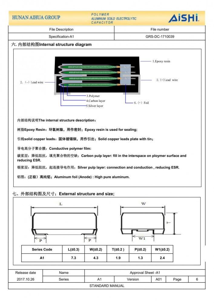 AISHI A1 specification page 7