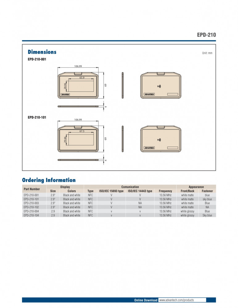 EPD-210 product documentation page 2