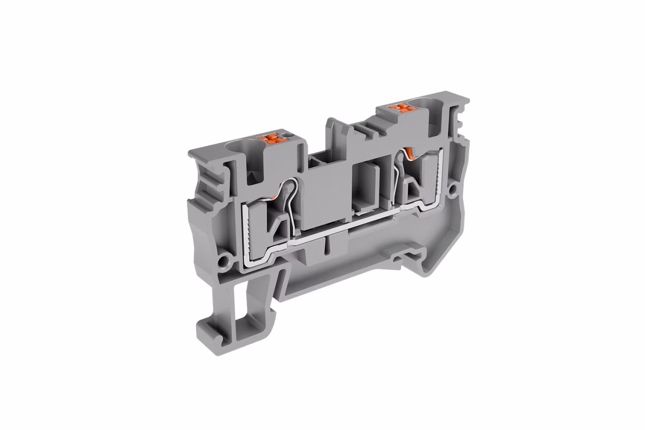 Single Level Feed-Through Terminal Block, Push-in Design, 6.10mm Width, 600V, 30.0A for sale